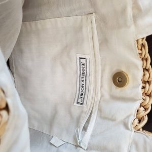 Jennifer Moore | Bags | Jennifer Moore Woven Straw Brown Leather Purse ...